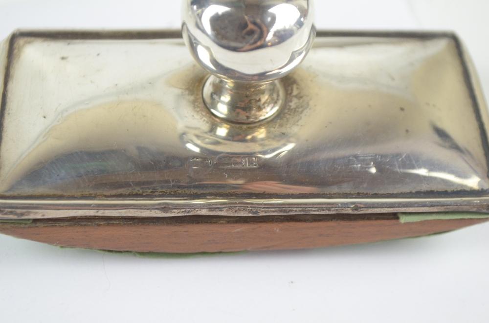An early 20th century hallmarked silver capped blotter (marks rubbed ...