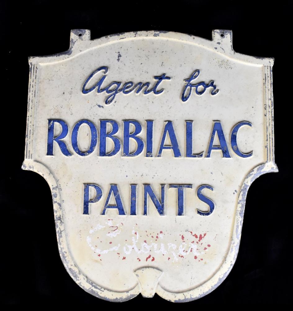 An early 20th century double sided painted cast metal sign Agent for ...