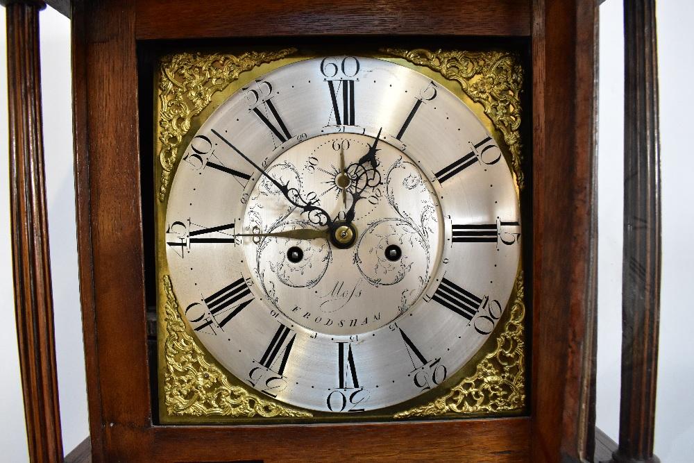 THOMAS MOSS OF FRODSHAM; an 18th century oak and mahogany cross banded ...