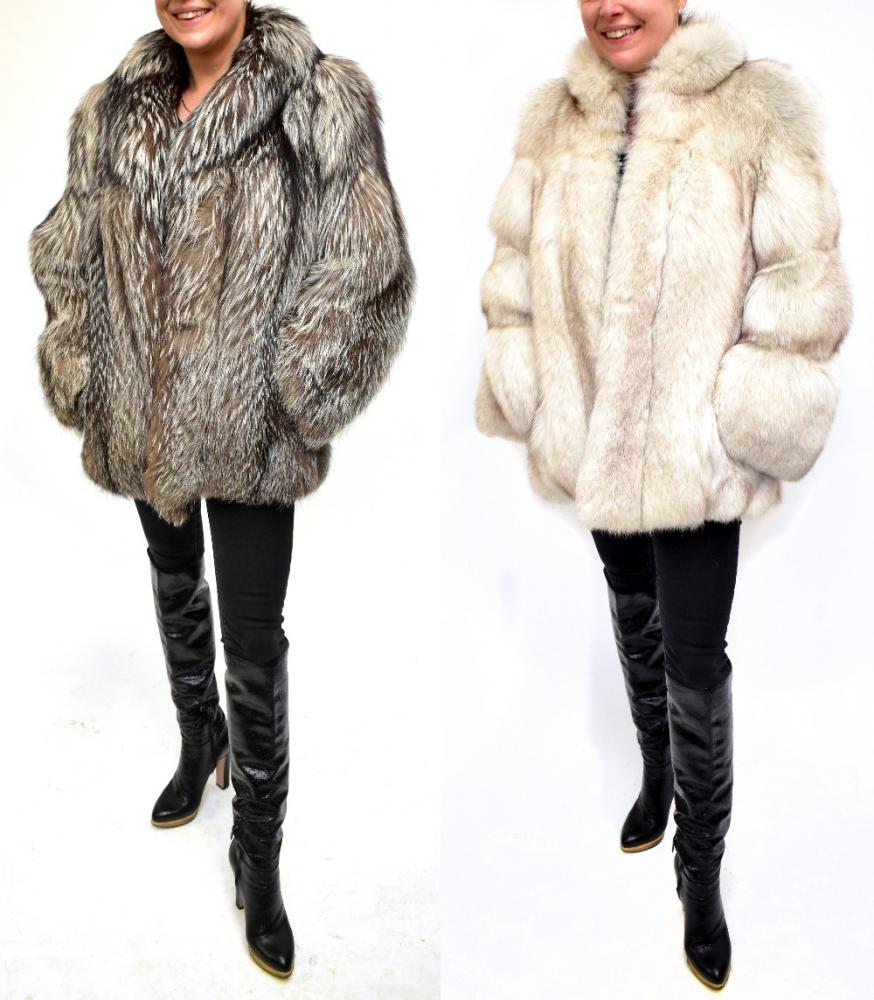 A vintage three-quarter length silver fur coat by M & Michaels Furs of ...