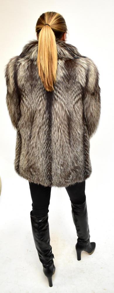 A vintage three-quarter length silver fur coat by M & Michaels Furs of ...