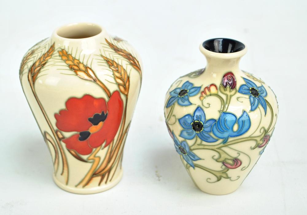 MOORCROFT; a tubeline decorated 'Harvest Poppy' pattern inverted ...