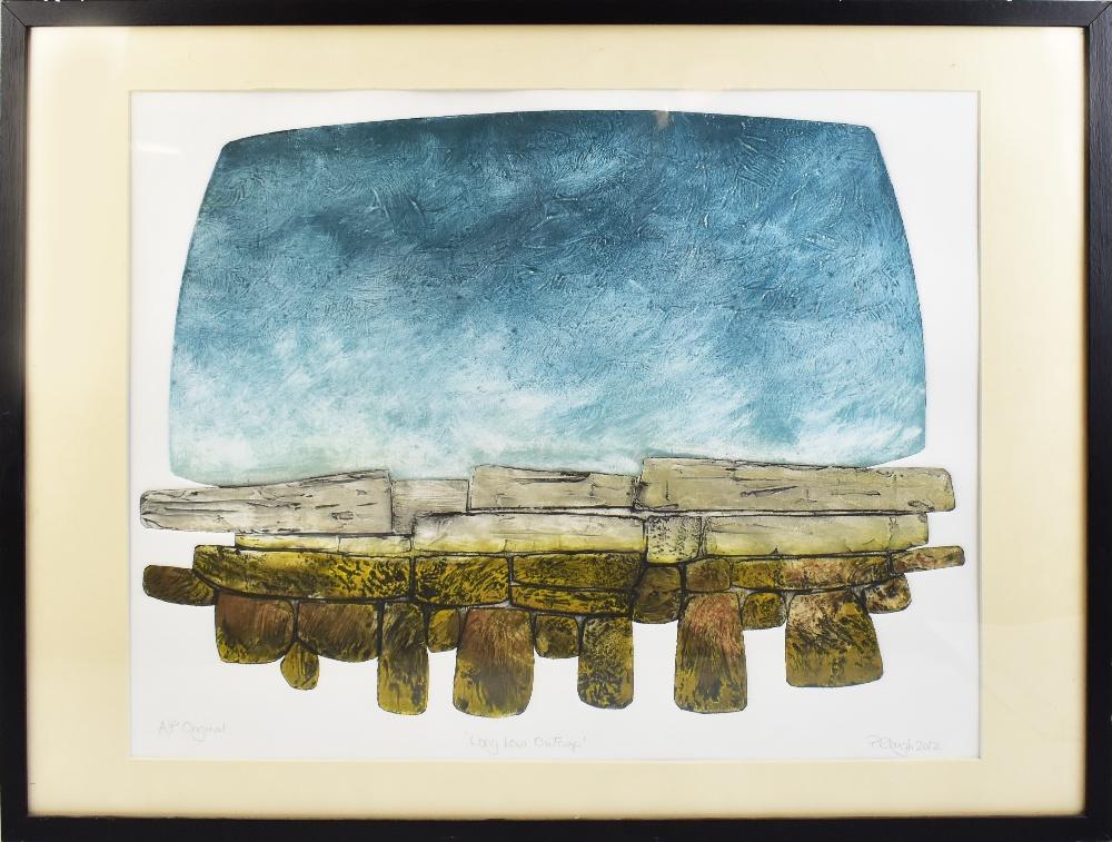 PETER CLOUGH (born 1944); 'Long Low Outcrop', a collagraph print, AP ...
