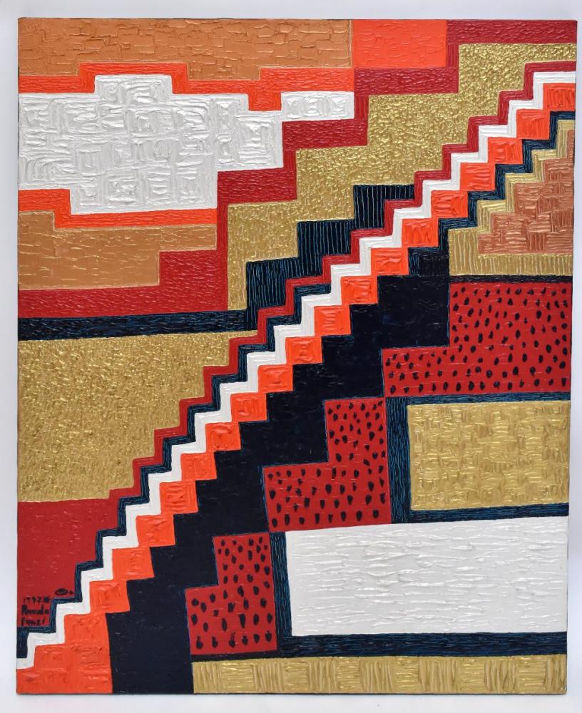 RANDA FAWZI (British/Egyptian, 1952-2016); acrylic on canvas, 'Abstract ...