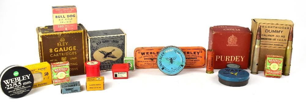VINTAGE SHOOTING INTEREST; various vintage cartridge and pellet cases ...