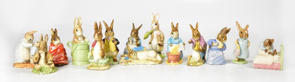 BESWICK AND ROYAL ALBERT; Beatrix Potter rabbit figures to include 'Mrs ...