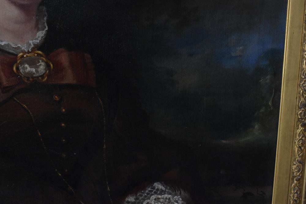 19TH CENTURY ENGLISH SCHOOL; oil on canvas, portrait Mary Ann Leach ...