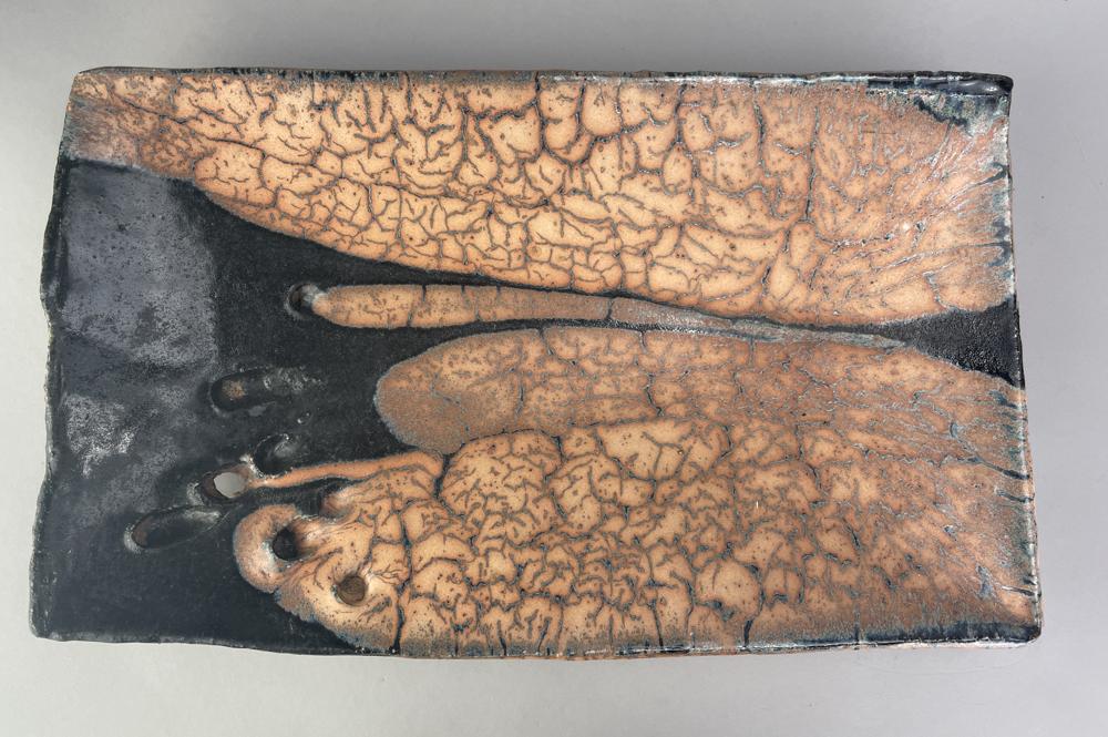 CLAUDE CHAMPY (born 1944); a rectangular stoneware footed platter/wall ...