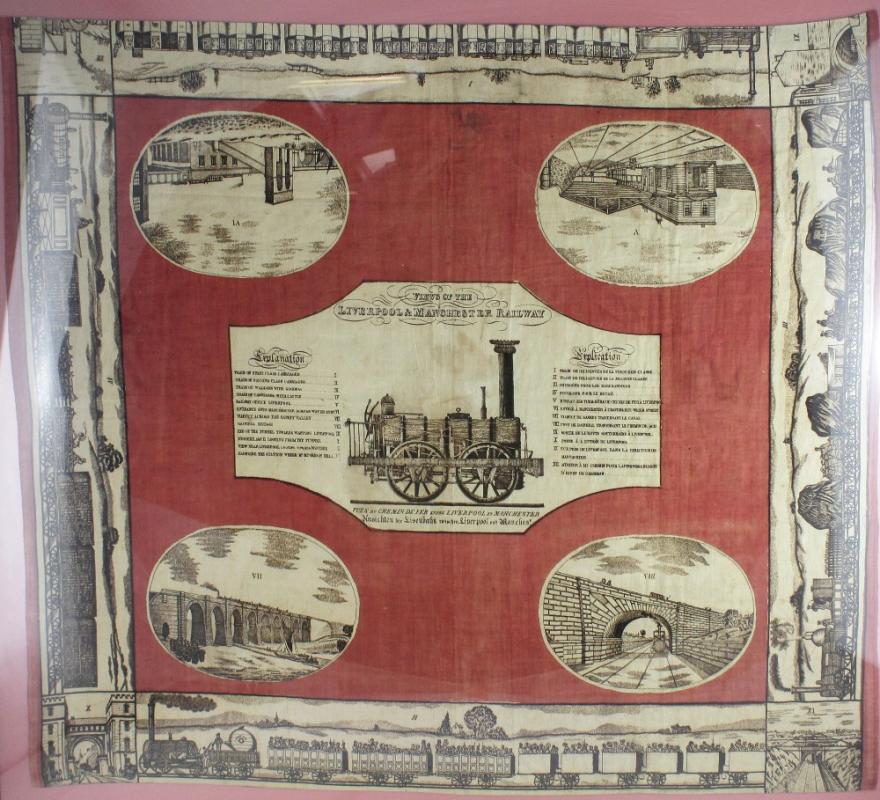 A rare c1830 handkerchief celebrating views of the Liverpool and ...